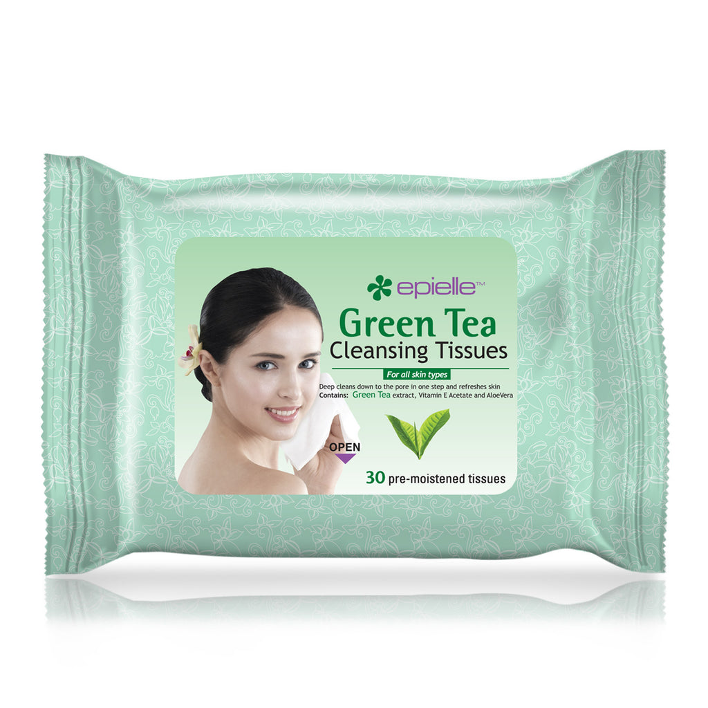 Green Tea Facial Cleansing Tissues | 30ct – epielle®