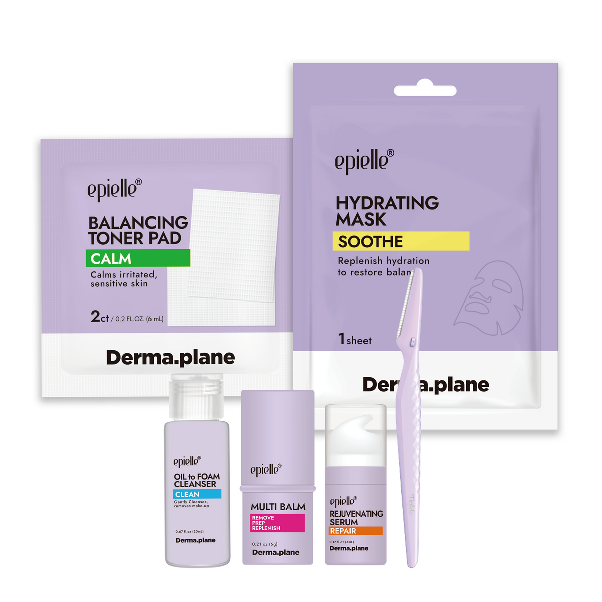 Epielle & Tinkle Complete Dermaplane Starter Kit: 6-Step Facial Renewa ...